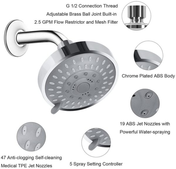 High Pressure Fixed Shower Head - Idea Household